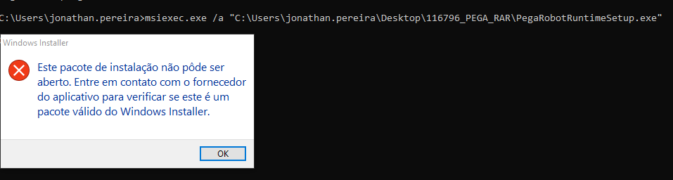 Runtime Installation error "this package can only be run from a bootstrapper" | Support Center